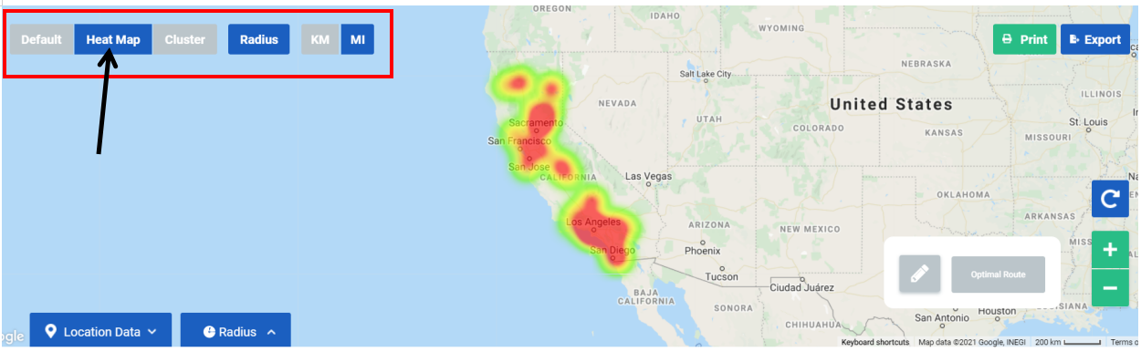 Heat Map Generation From Excel Location Data | Mapize